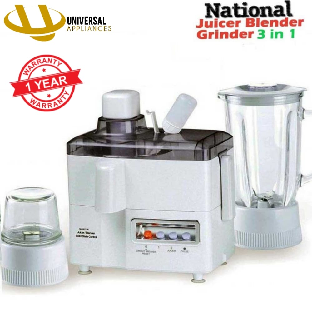 National Juicer Machine 3in1 with 1 Year Warranty, Juicer-Blender ...