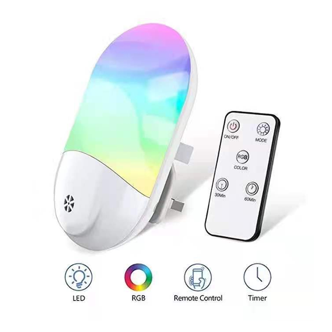 RGB Night Light 16 Colors LED Remote Control Dimmable Night Lights,for ...