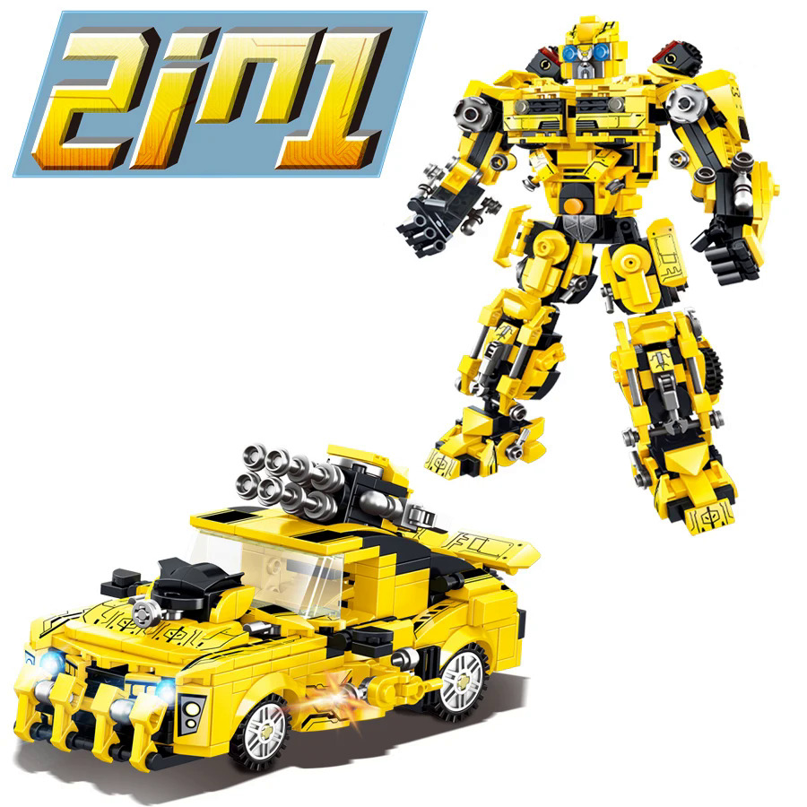2024 New 2 in 1 Deformation Robot Mecha Building Blocks Sets Bricks Kit ...