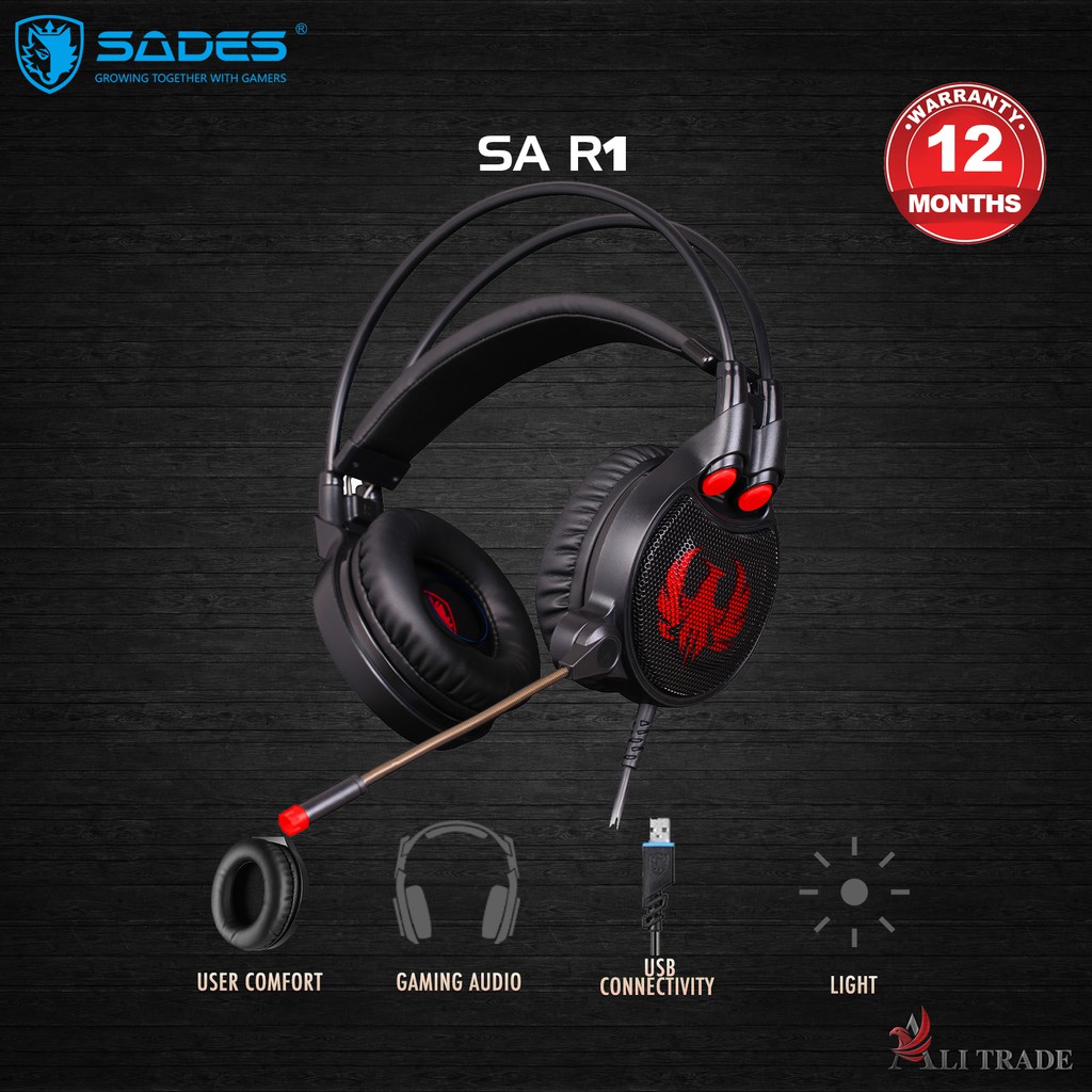 Sades R1 Phoinex Gaming Headset with Noise Cancellation , Microphone ...