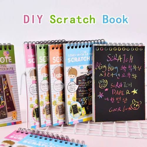 Multi Colourful Rainbow Drawing Scratch Note Book for Kids Pages ...
