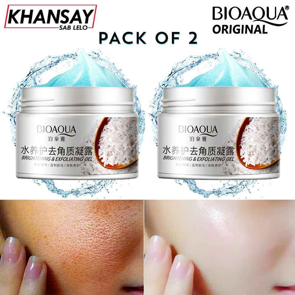 PACK OF 2 BIOAQUA Whitening Brightening Exfoliating Facial Scrub Gel ...