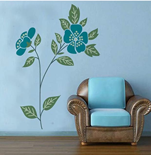 Living room wall decoration - Flower wall stickers - PVC material ...
