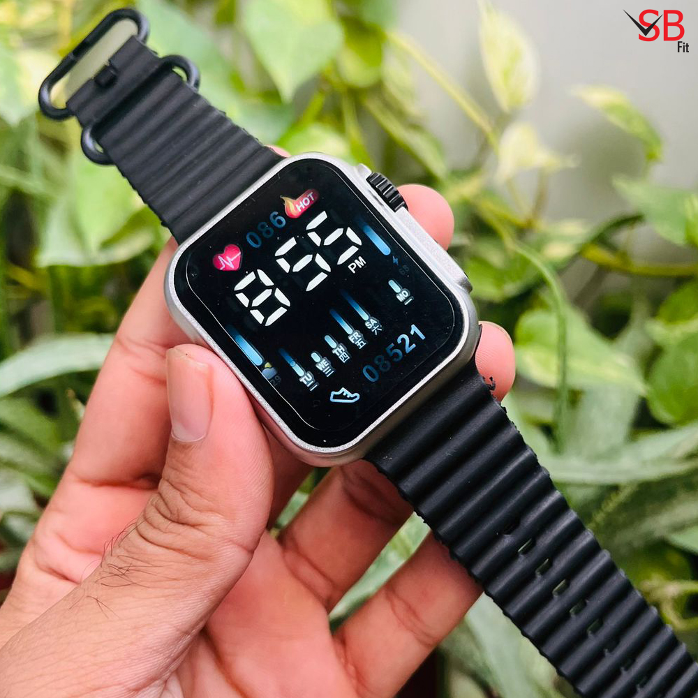 Digital LED SB FIT Sports Watch - Simple Silicon Strap Waterproof Smart ...