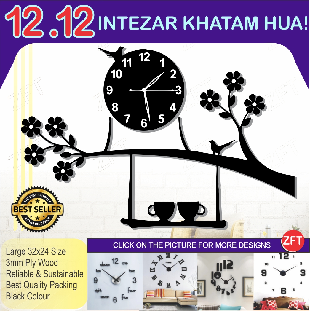 WallArt - Wooden World Map Clock - Best Quality - Large Size Wooden ...