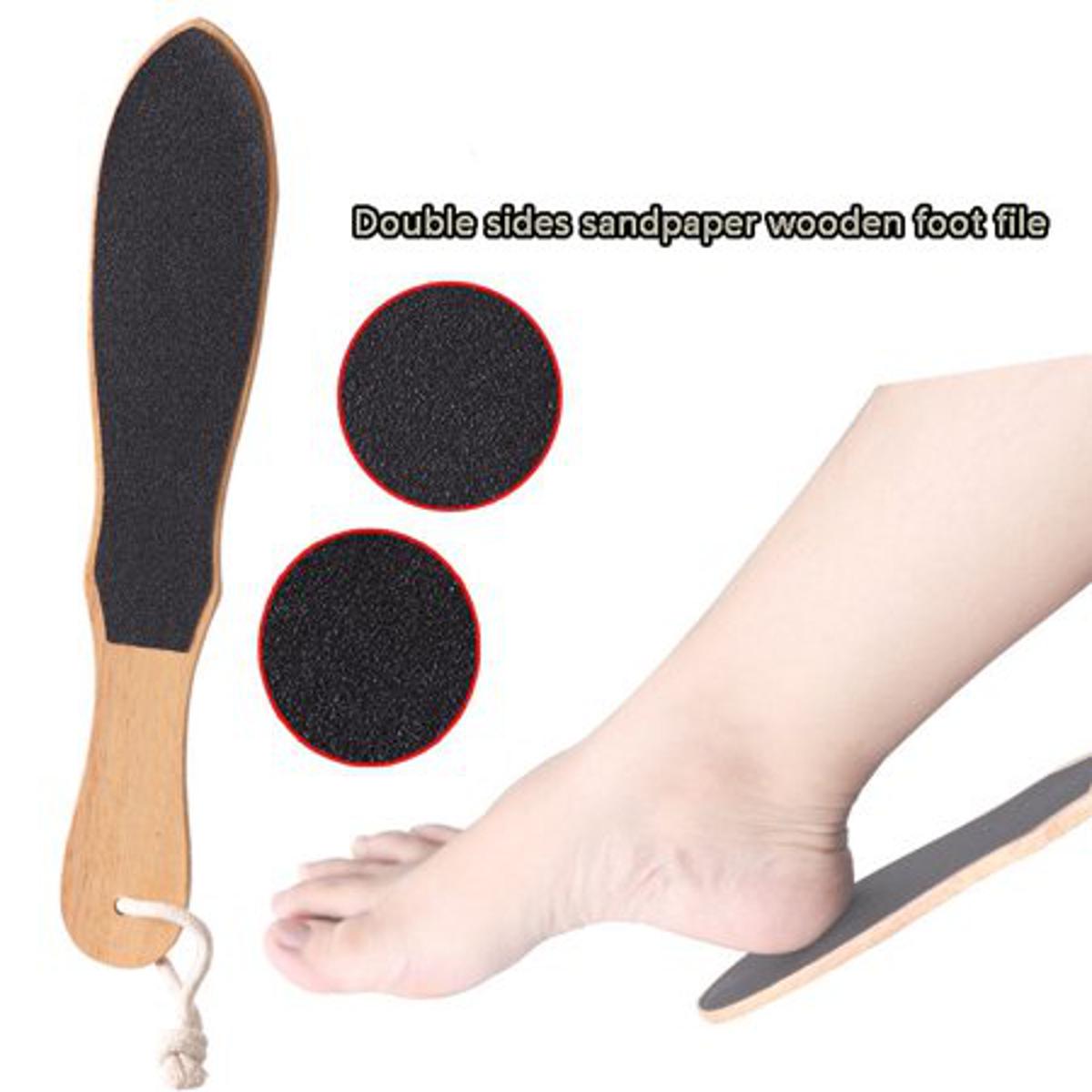 Foot Scraper Heel Scrubber Foot Filer Wood Handle Dual Sided Coarse ...