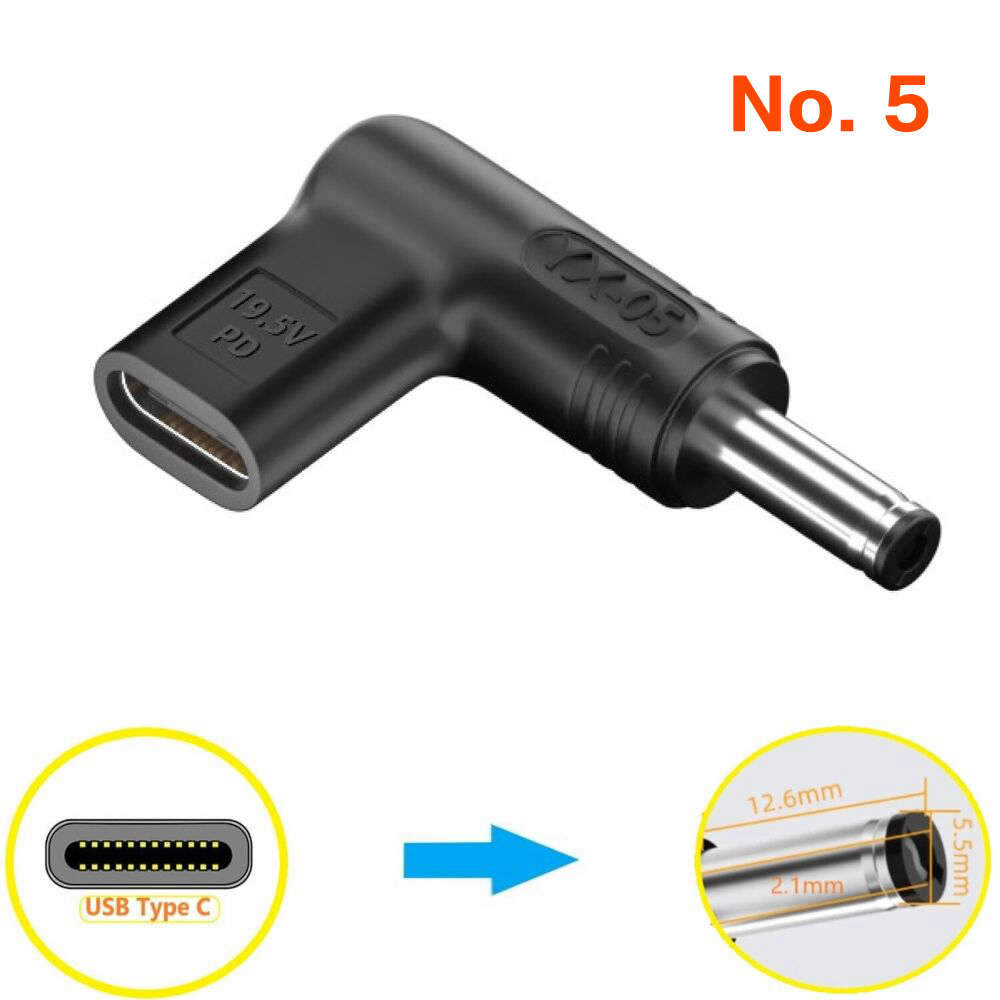 PD 100W USB C to DC Power Connector Universal 18-20V Type C to DC Jack ...