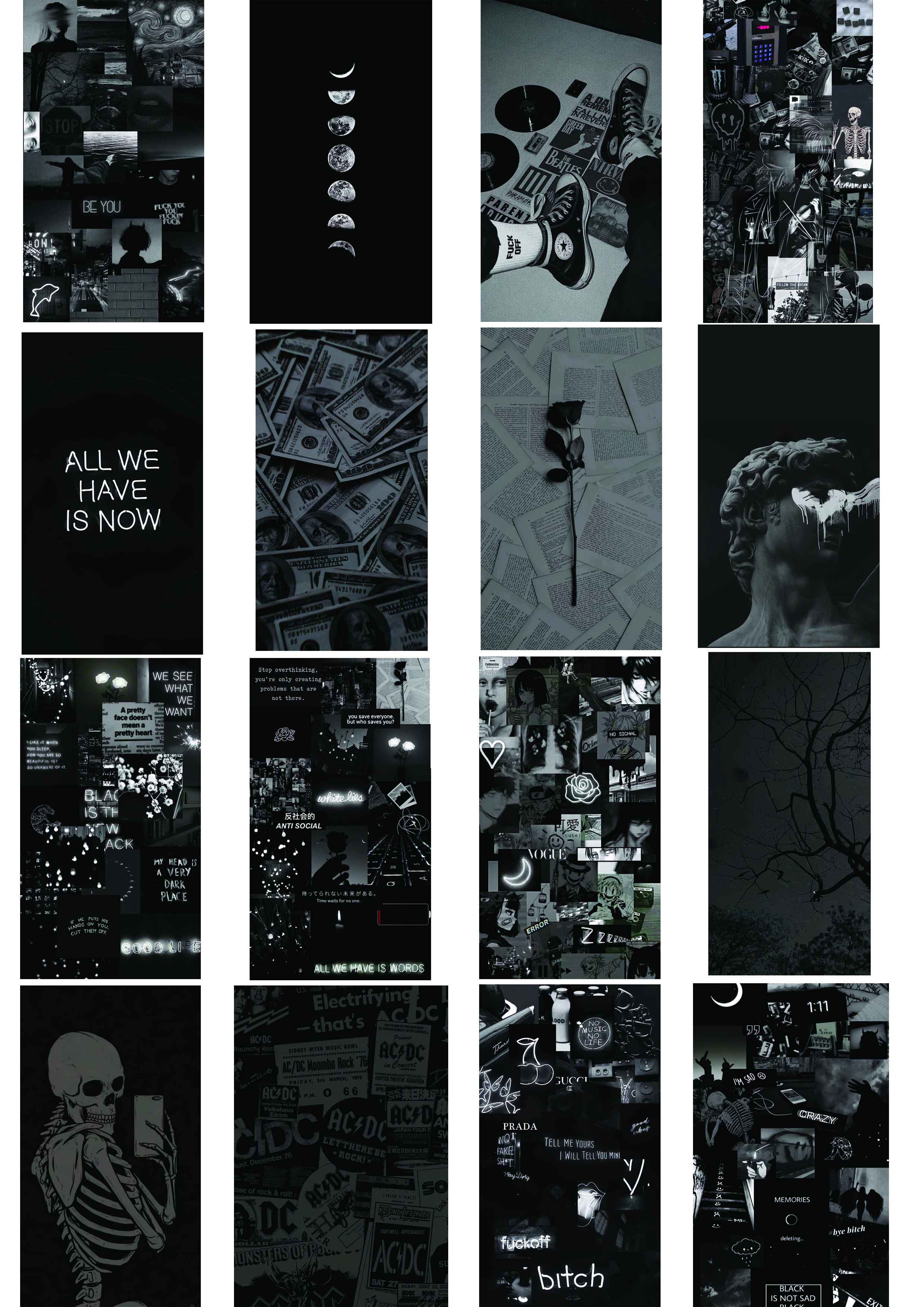 Dark Black Card Sticker Sheet Best Quality Dark and Black Vibe ...