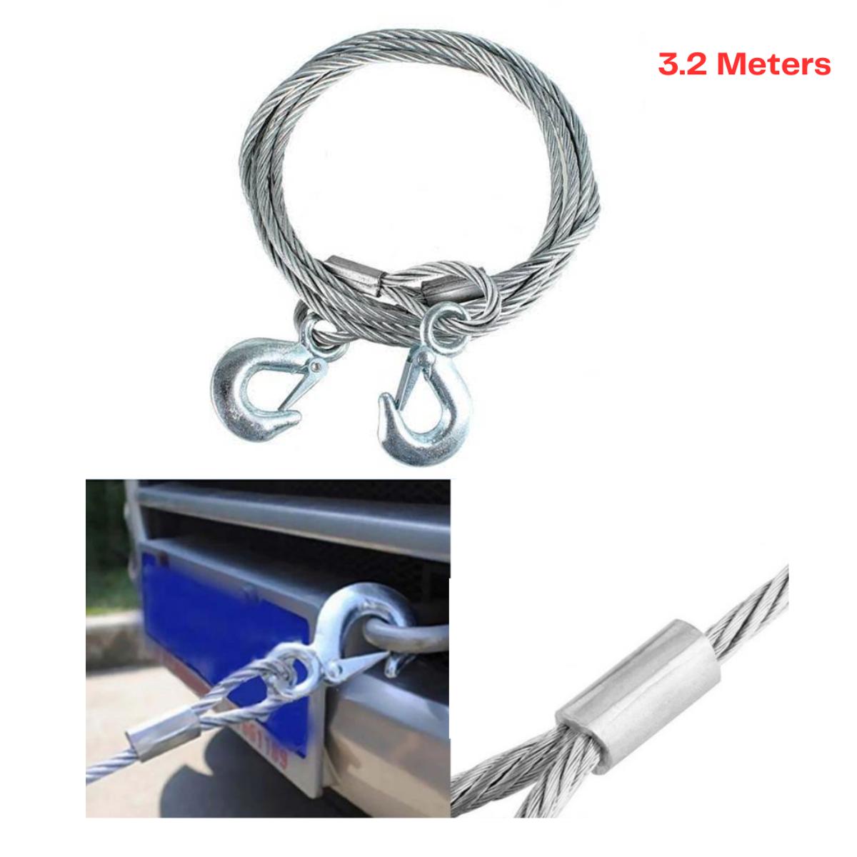 HEAVY DUTY EMERGENCY TOWING STEEL WIRE CABLE -3.2 Meters -High Quality ...