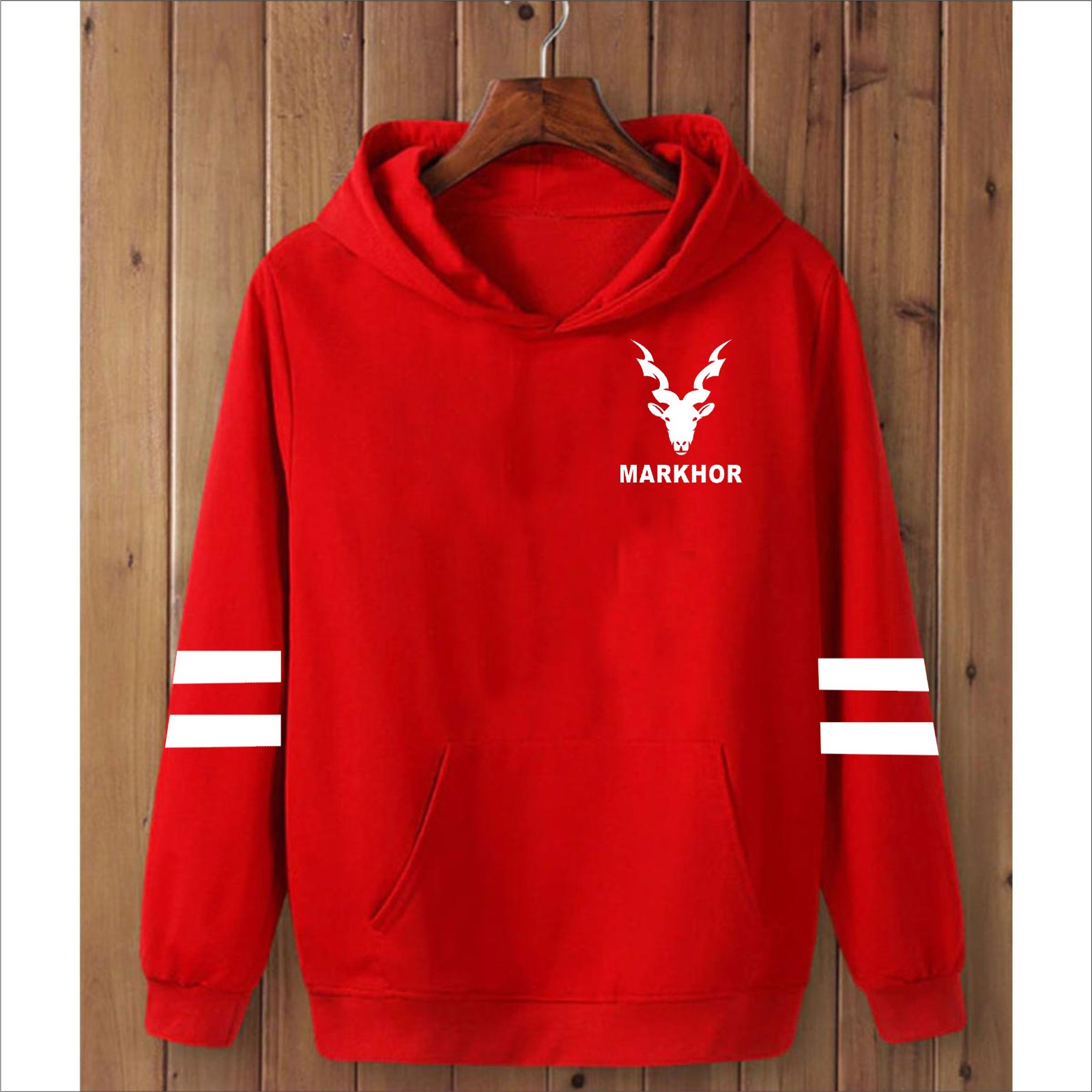 MARKHOR Hoodie Black Cotton Printed Hoody ISI Logo Hooded Upper Pocket ...