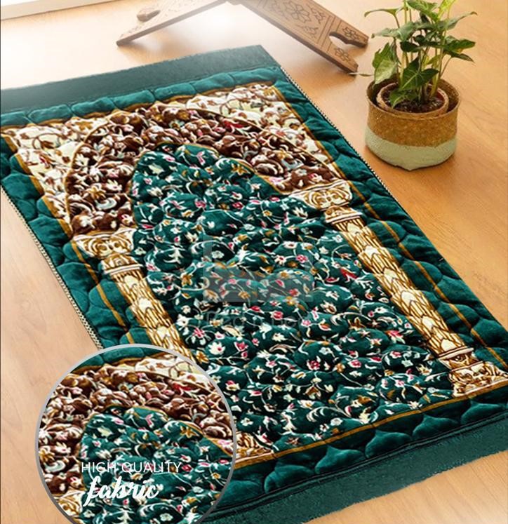 Vel-vet Foam Print Embossed Jai Namaz / Jay Namaz / Prayer Rug / Prayer ...