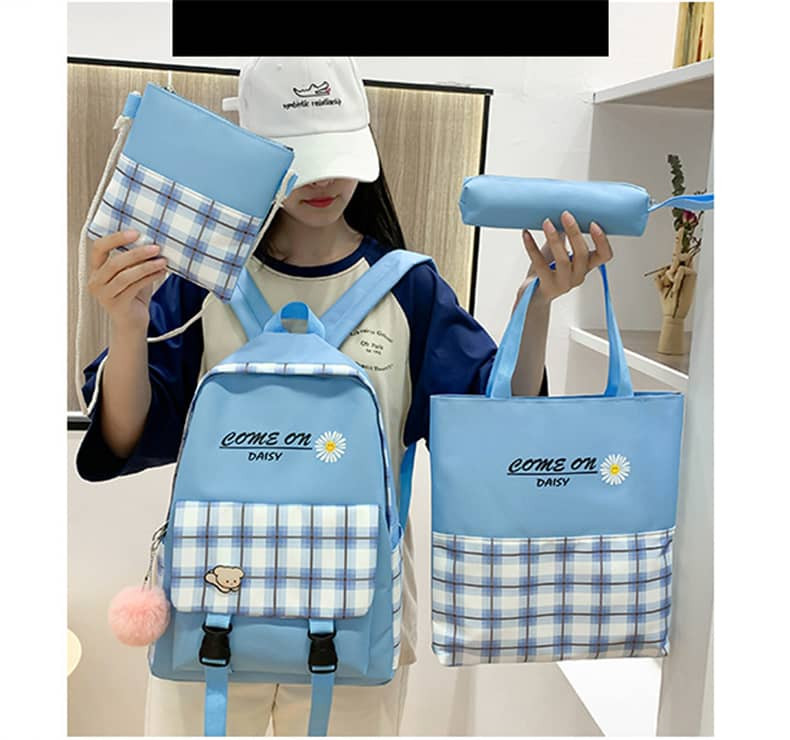 4 Piece Girls Backpack Stylish and Affordable Ladies College ...