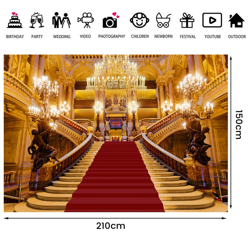 1 PCS Vinyl 210X150cm Luxury Palace Photography Backdrops Chandelier ...