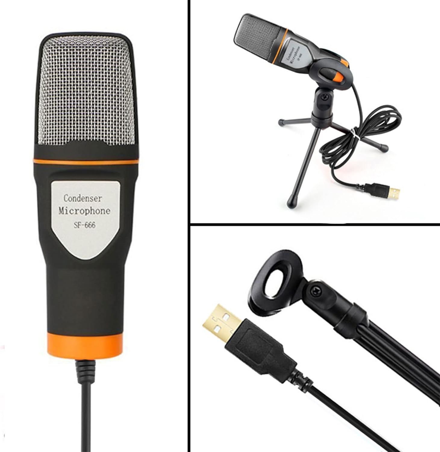 SF-666 3.5mm Jack Microphone Stand Holder with Mic For Studio Recording ...