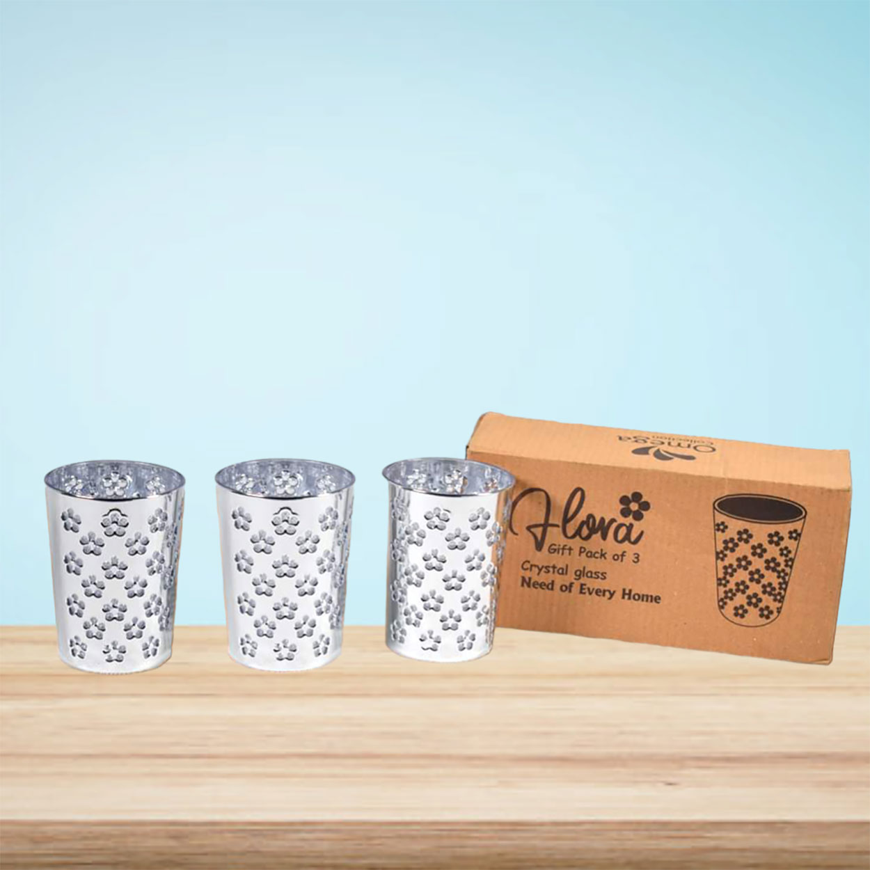 Pack of 3 Crystal Glass - Omega Crystal Glass - New Stylish Glass - Set ...