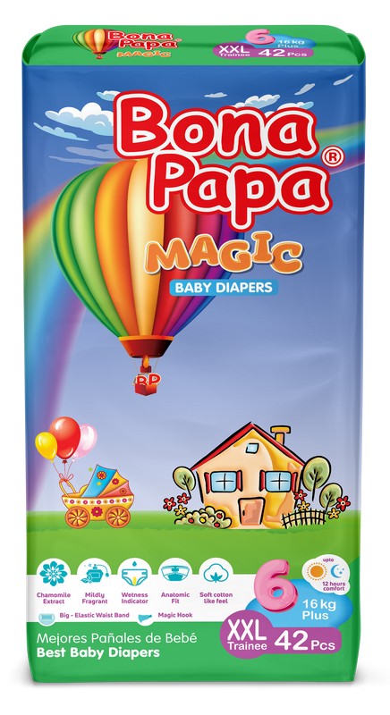 Bona Papa Magic Diapers - New Jumbo Pack - XXL Size 6 - 42 Pcs | Daraz.pk