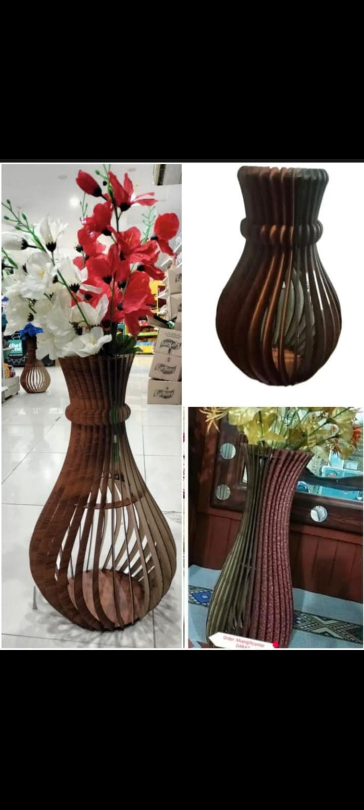 Wooden flower vase for home & office decoration Flower vase for ...
