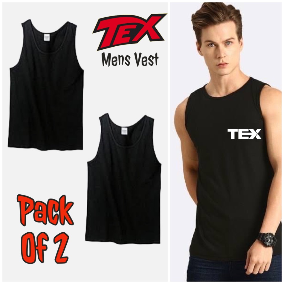Pack Of 2 Mens Black Branded Vest Black Cotton ( Banyan ) For Gents ...