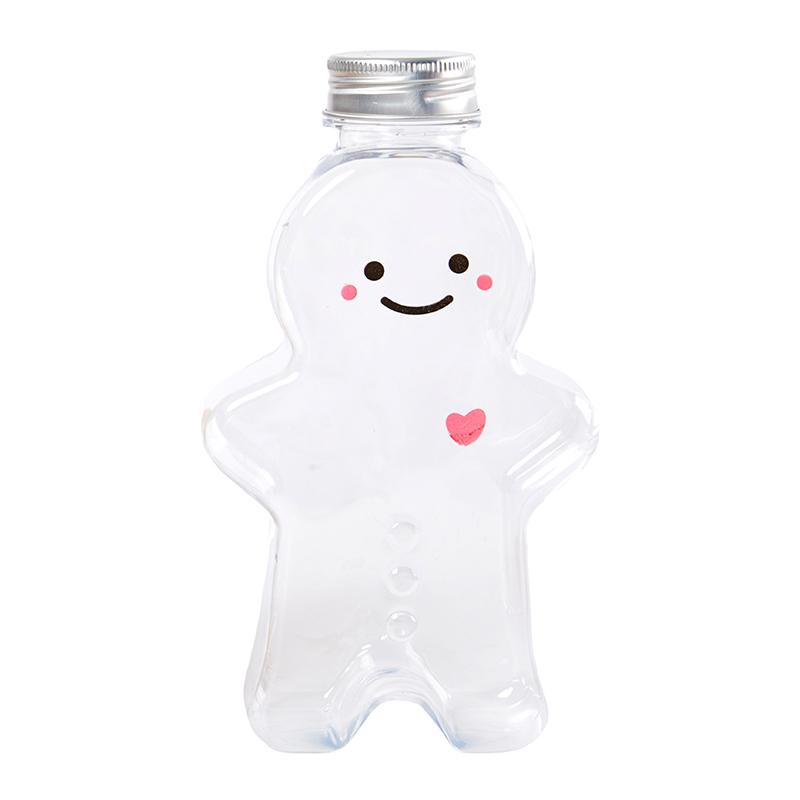 500ML Gingerbread Man Bottle Bear Shape Plastic Drink Cup Christmas ...