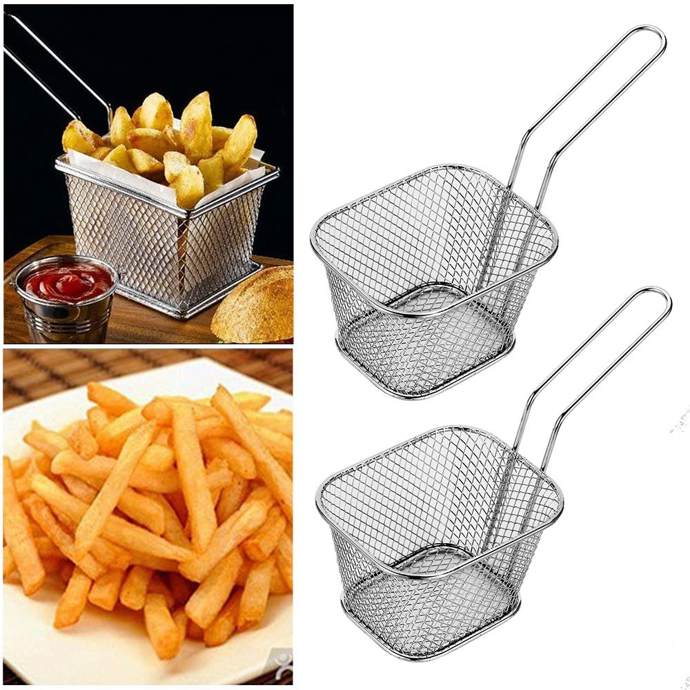 Stainless Steel Mini Frying Basket Frying Basket Set French Fries ...