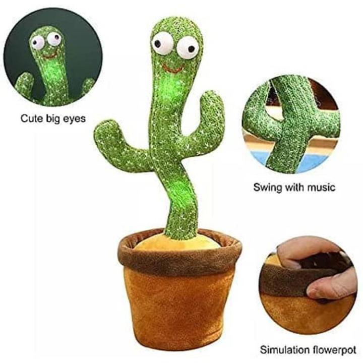 Rechargeable Dancing Cactus Toy with Music, Singing, Talking, Lightning ...