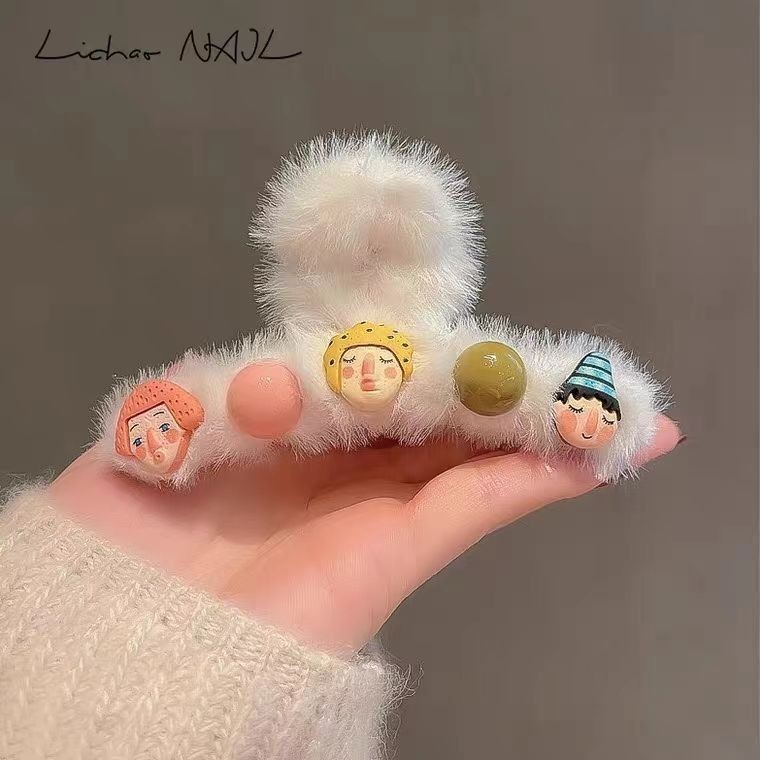 Xingdailu plush hairpin cute Lingna Belle grab clip head cartoon hair ...