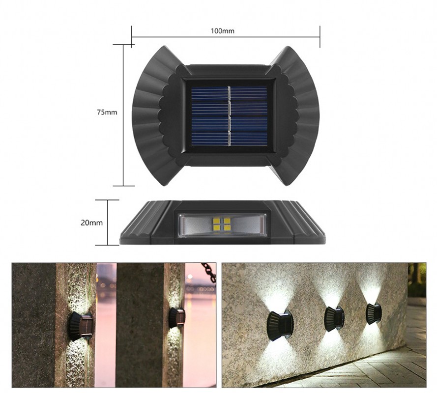 Solar Energy LED Outdoor Waterproof Up and Down Wall Lamp / Garden ...