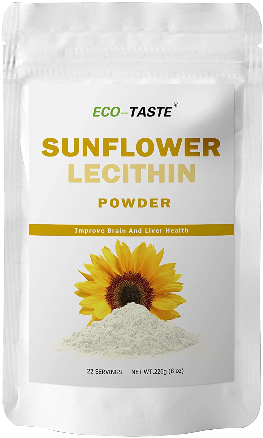 Sunflower Lecithin Powder No Soy, No GMOs and Vegan Friendly 226g ...