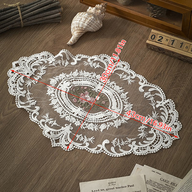 Dinning Table Cover Embroidered Table Cloth Elegant Round Lace ...