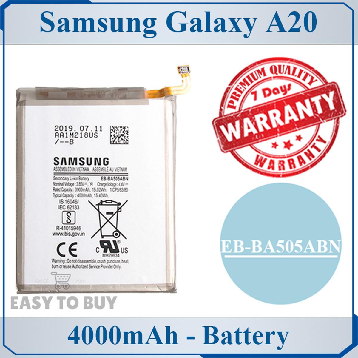 Samsung Galaxy A20 Battery EB-BA505ABN Replacement Premium Quality ...