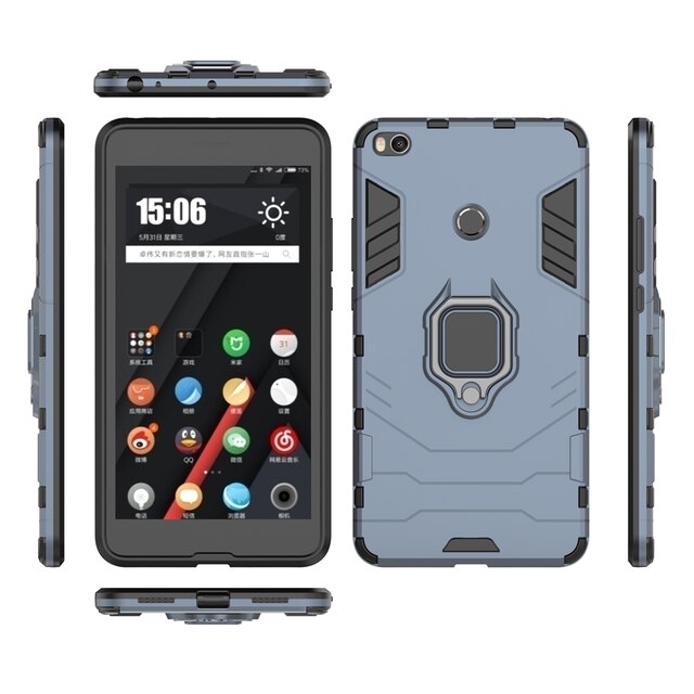 Shockproof Armor Case for Xiaomi Mi Max 2 Case Ring Holder Stand Phone ...