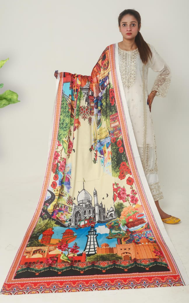 Digital Printed |Digital Printed Dupatta |Urdu Calligraphy Dupatta ...