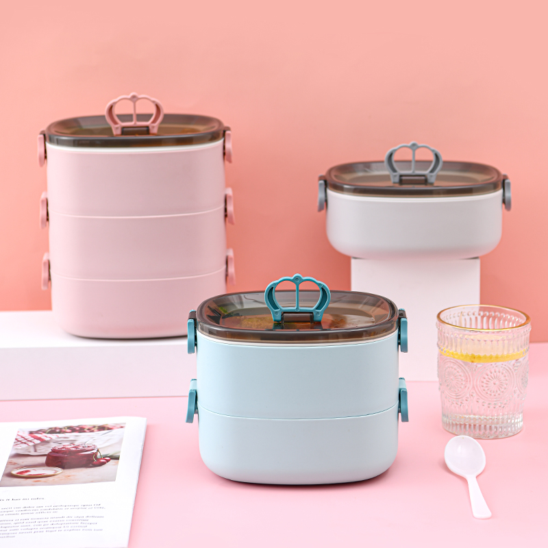 Office workers can microwave heating student lunch box separated Japanese lunch box insulation ...