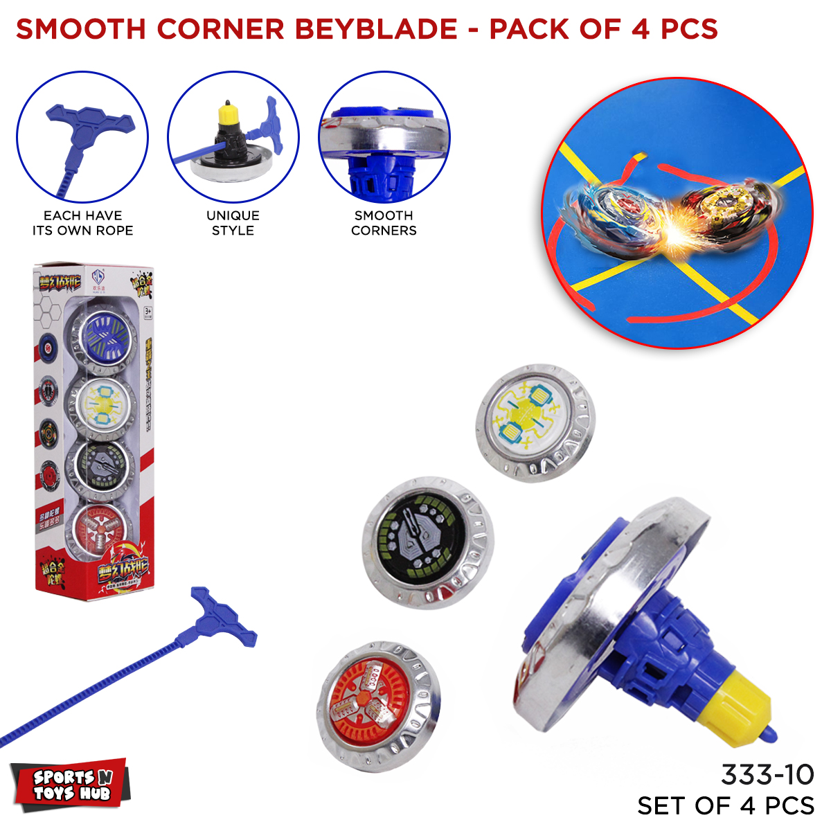 Beyblade Burst Competitive Battle Disk_Combat Launchers Pack Of 4 Spin ...