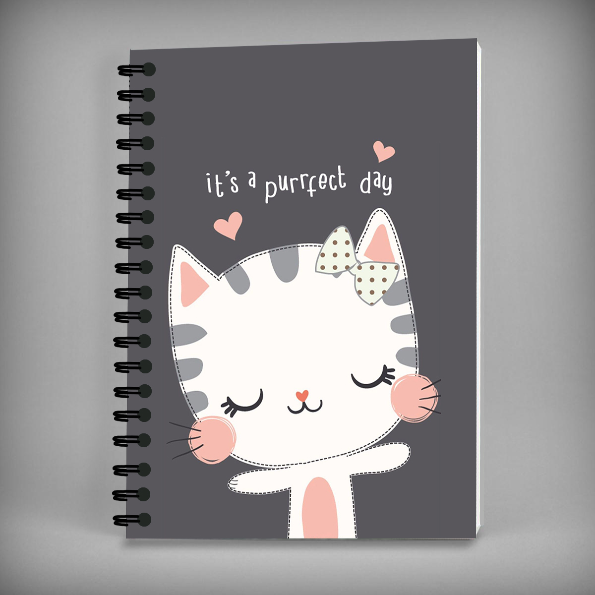 Notebook - Cute Kitty Cover for Girls University and College Subjects ...