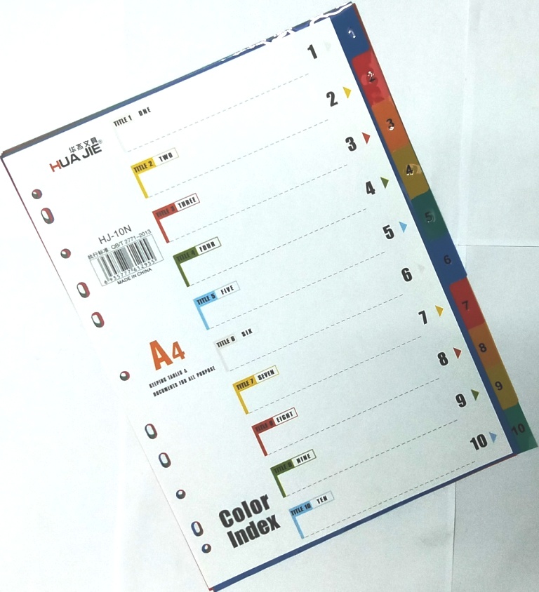 Office file Separators 10, 20, 26 and 31 Plastic Dividers 6 different ...