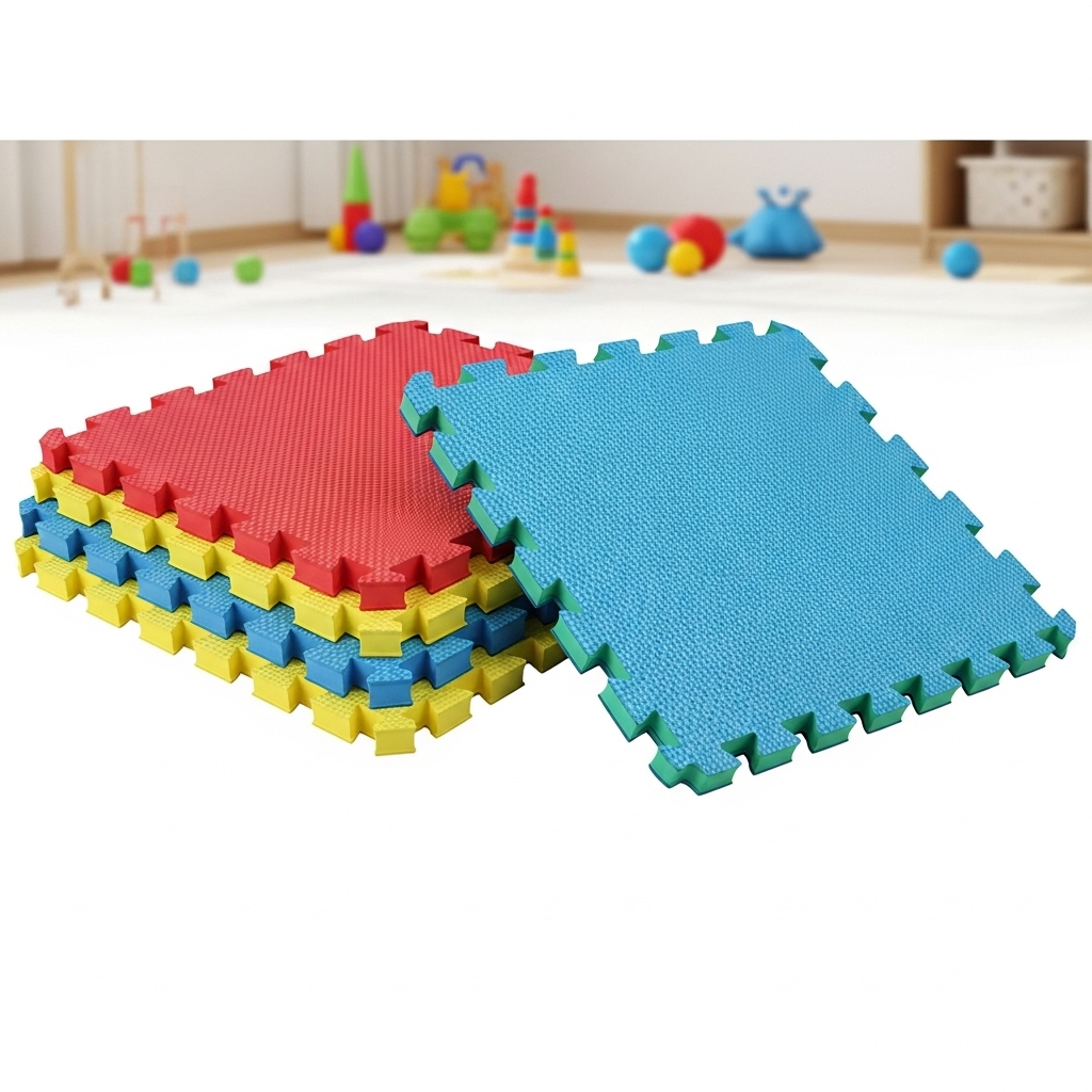 EVA Foam Gym Flooring Mat 2x2 Feet – 13mm Thick Interlocking Floor Mats ...