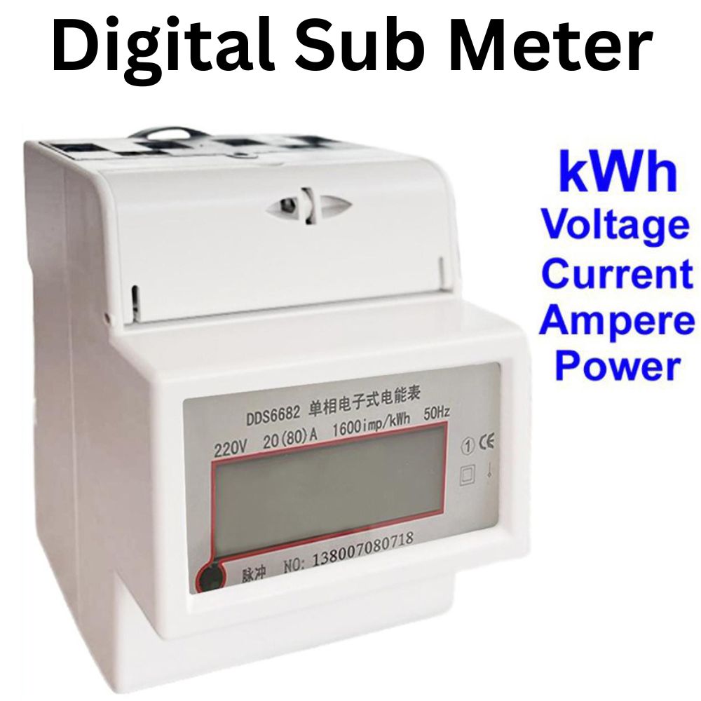 Digital kWh Sub-Meter | Single Phase Energy Meter | Voltage, Current, Ampere, Power Monitoring ...