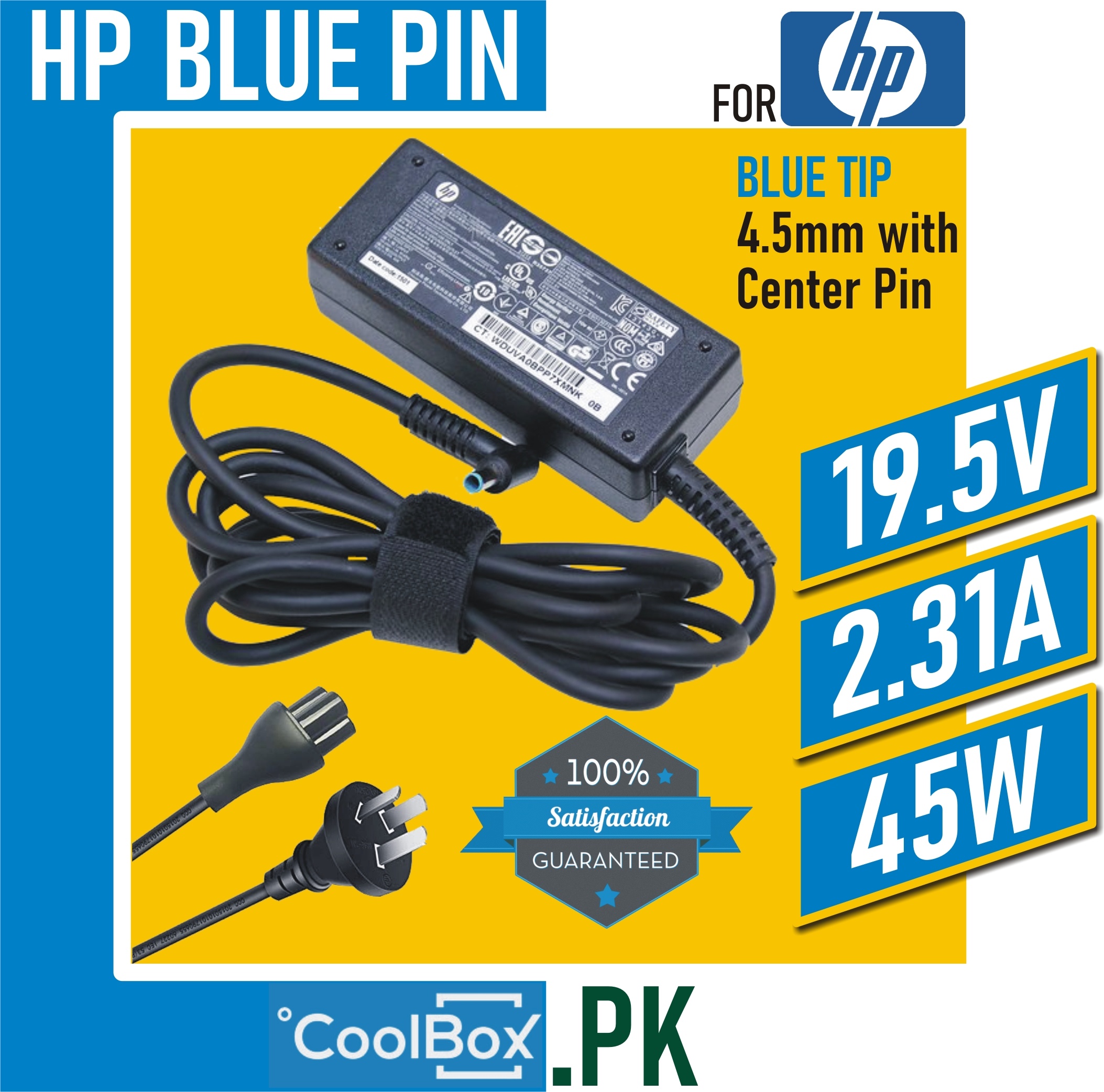 OriginaL HP Pavillion Blue Pin Laptop Charger 19.5V 2.31A 45W | Daraz.pk