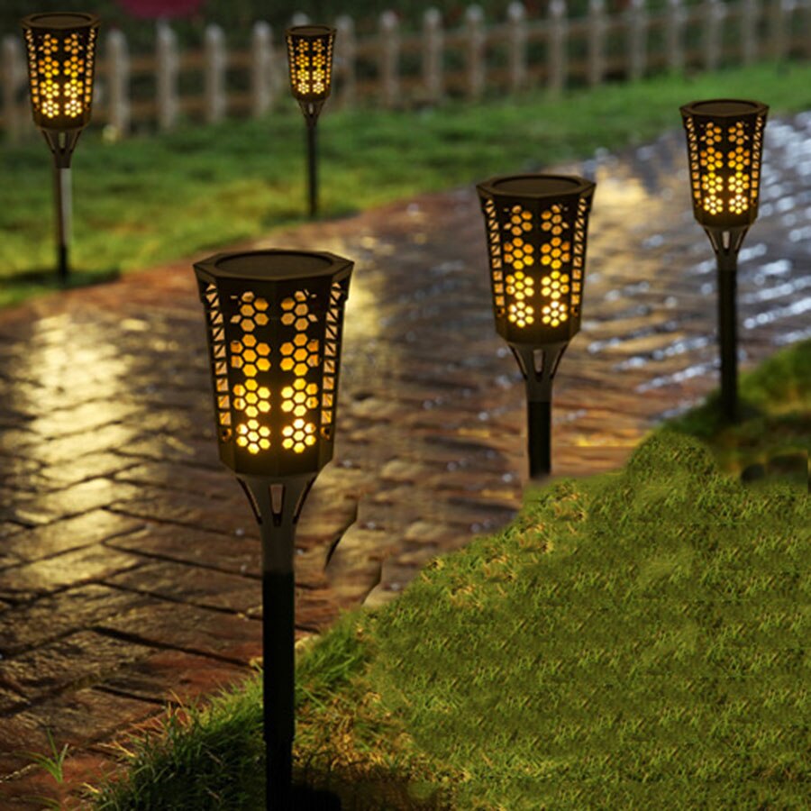 1PCS Solar Torch Lights Outdoor Waterproof Landscape Garden Pathway ...