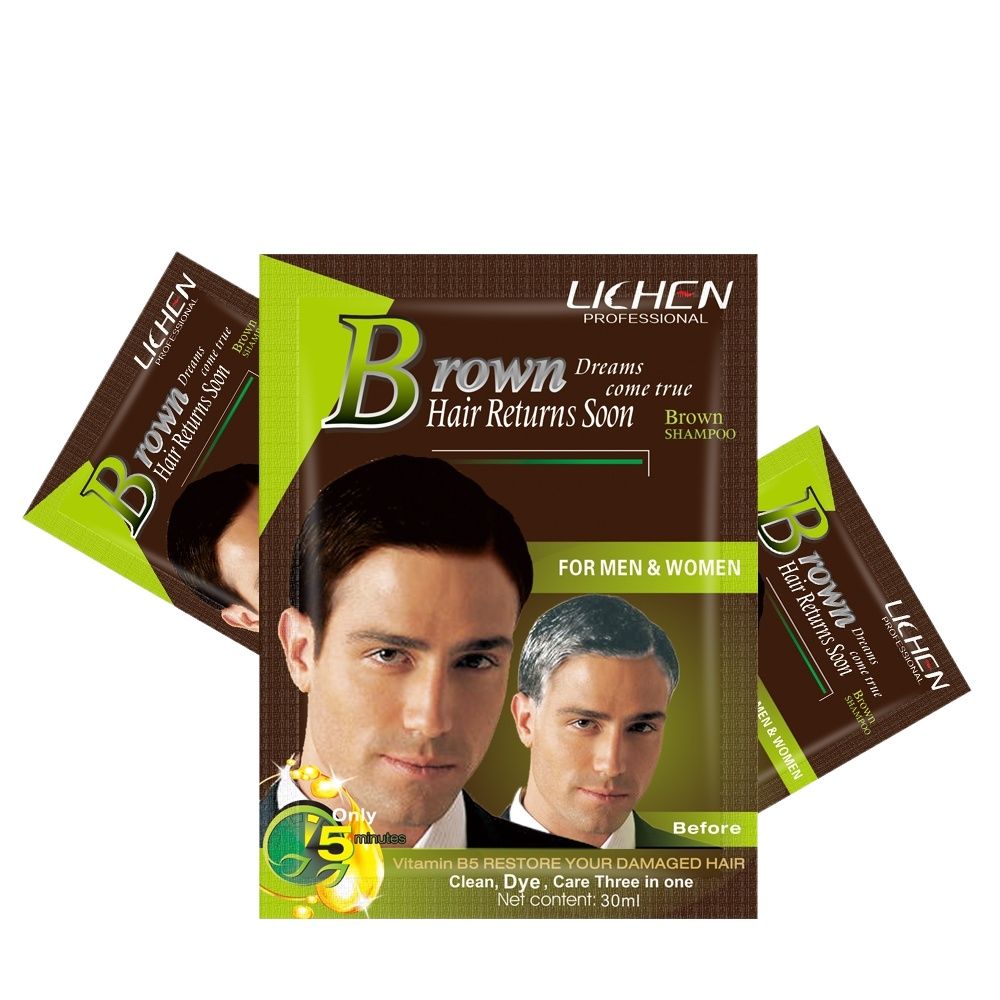 Lichen Black Hair Color Shampoo Sachet for Men & Women - 20ML X 10ML ...