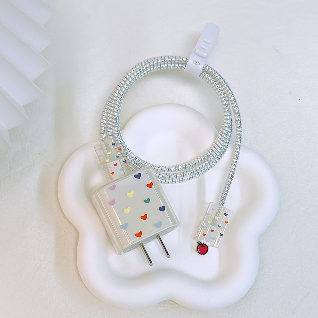 Data Cable Cord Winder Kit / 3D Bow Knot Heart Cable Protector Cover ...