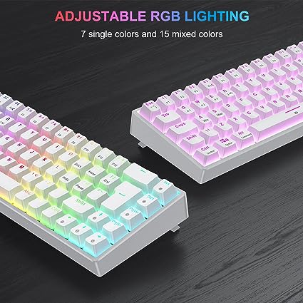 TECURS Gaming Keyboard Mechanical Wireless RGB Anti Gosting Illuminated ...