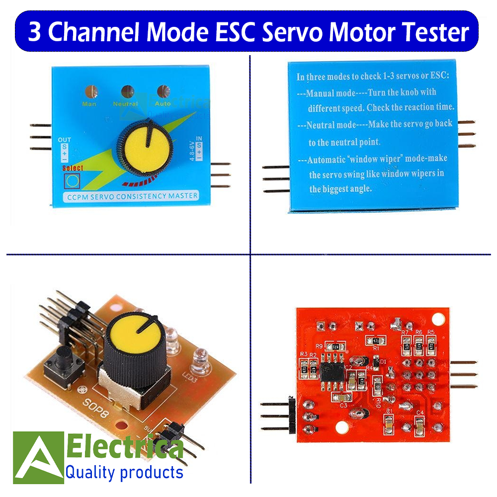 Servo Tester CCPM Consistency 3 Channel Mode ESC Servo Motor Tester by ...