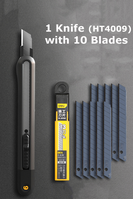 Deli Utility Knife Metal Portable Small Paper Cutter Self-Lock Design ...