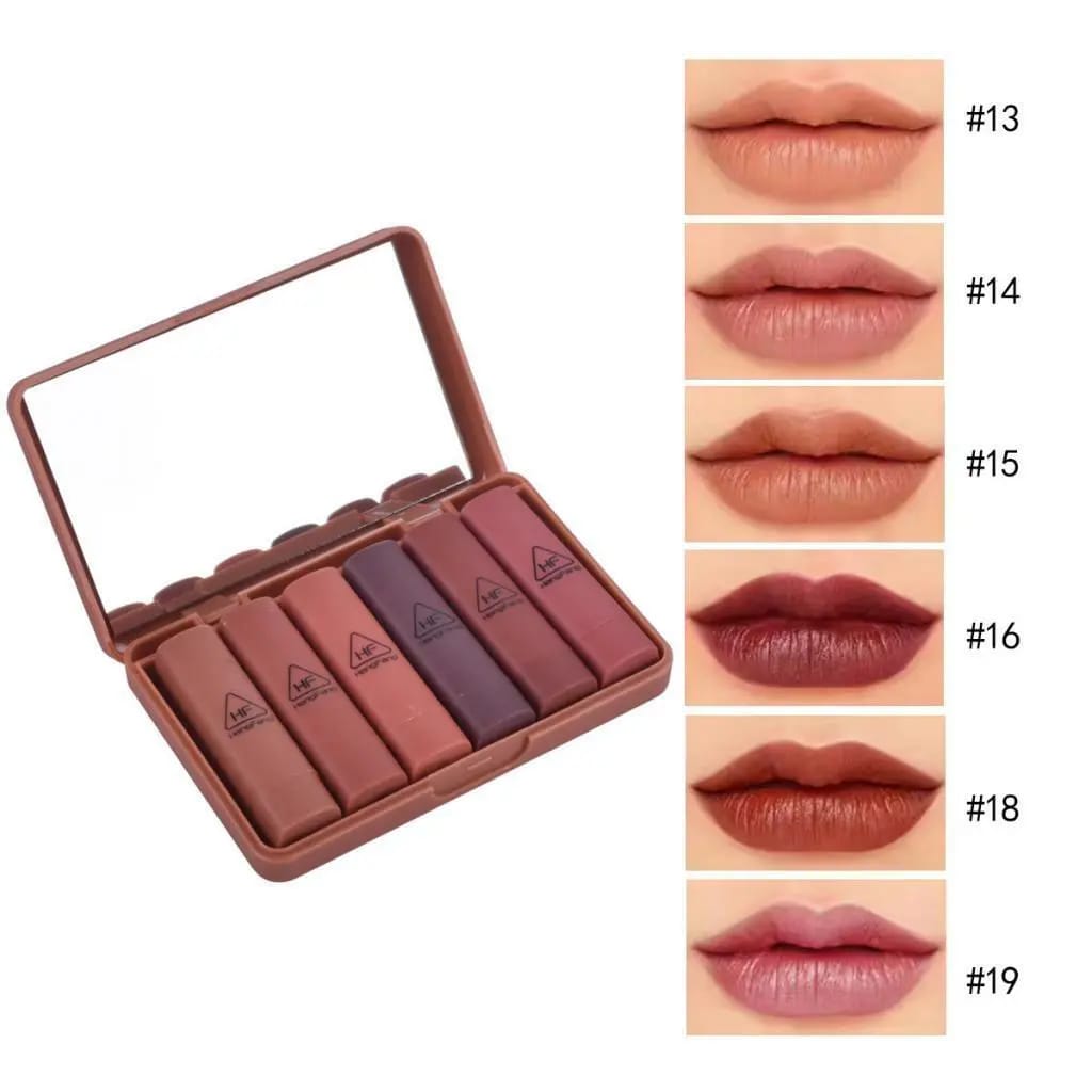 Matte Lipstick 6 in 1 color shade beauty | Daraz.pk