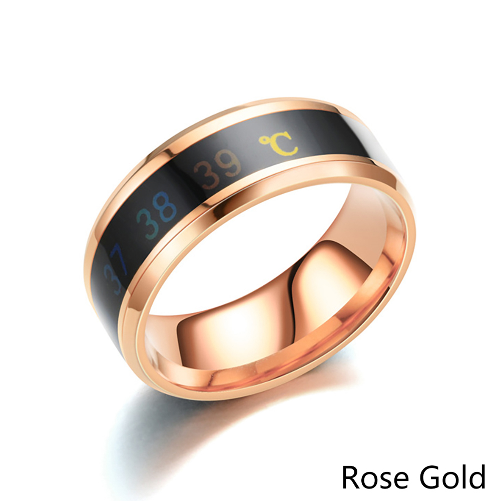 EB 8mm Stainless Steel Ring Smart Sensor Body Temperature Ring ...