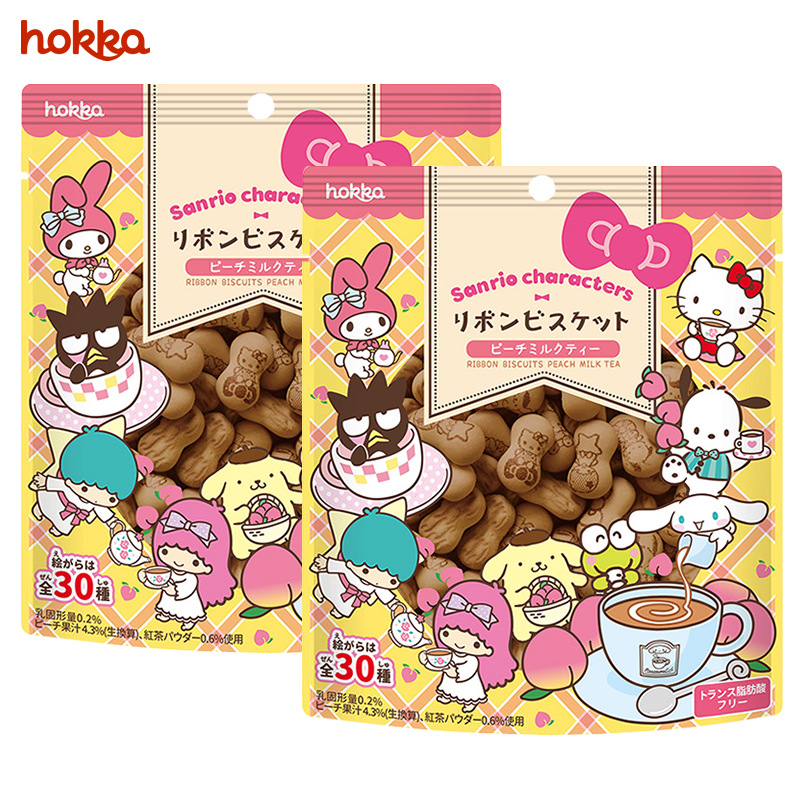 Japan imported hokka Hokuriku fruit Hello Kitty Katie peach milk tea flavor biscuit 42g molar ...