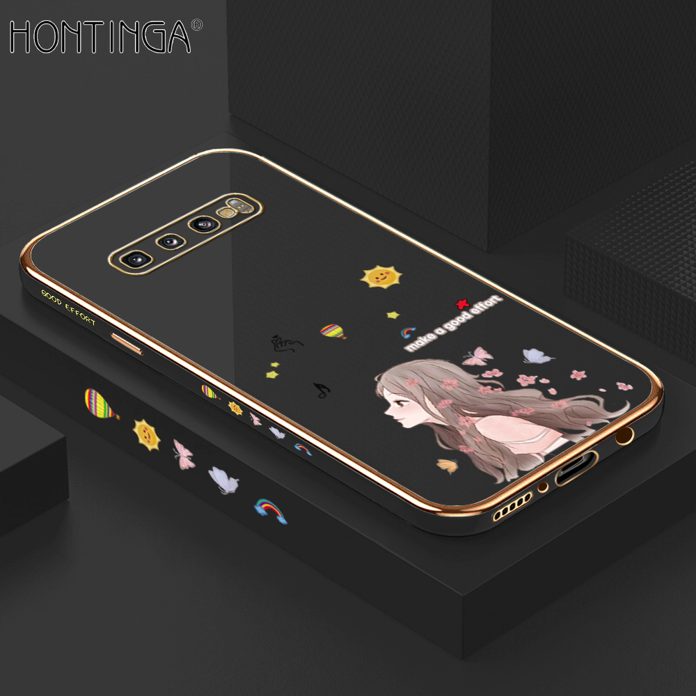 Hontinga for Samsung Galaxy S10 4G Back Cover（Free Lanyard）Luxury 6D ...