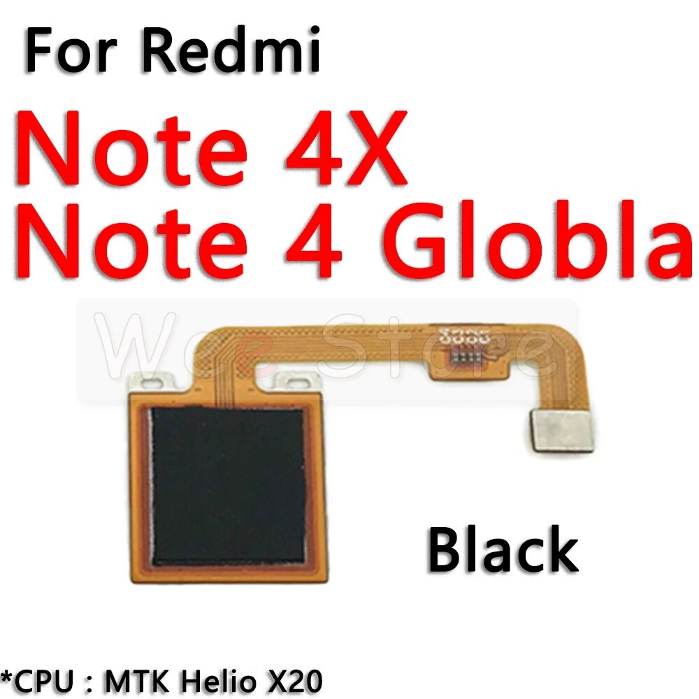 Button Back Touch ID Scanner Fingerprint Sensor Flex Cable For Xiaomi Redmi Note 4 4x Pro Prime ...